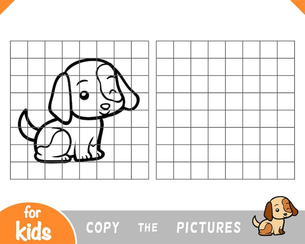 Adorable Cartoon Puppy on Graph Paper Grid | Jiffy Designs