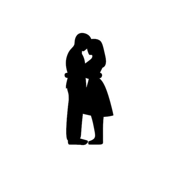 Intimate Silhouette of Embracing Couple in Romantic Pose | Jiffy Designs