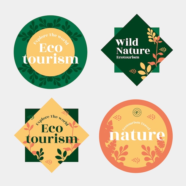Vibrant Nature-Inspired Eco Tourism Emblem Collection | Jiffy Designs