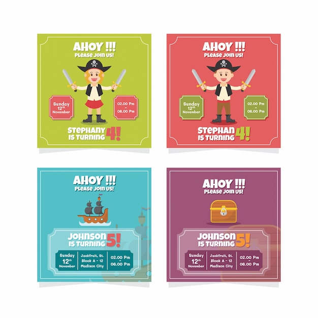 Playful Pirate-Themed Cartoon Collection with Vibrant Colors | Jiffy ...