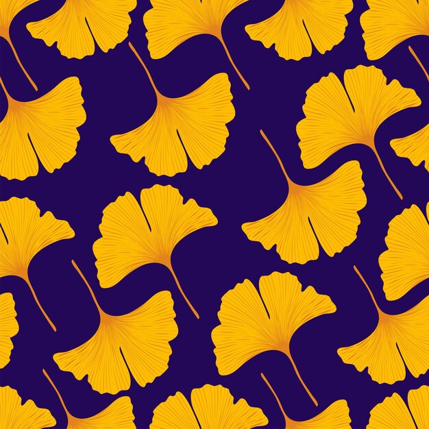 Vibrant Ginkgo Leaf Pattern in Contrasting Hues | Jiffy Designs