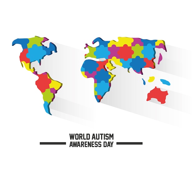 Vibrant World Maps Celebrating Autism Awareness and Diversity | Jiffy ...