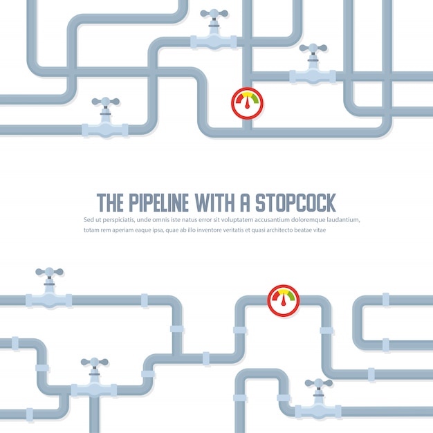 Intricate Pipe Network with a Prominent Stopcock Valve | Jiffy Designs