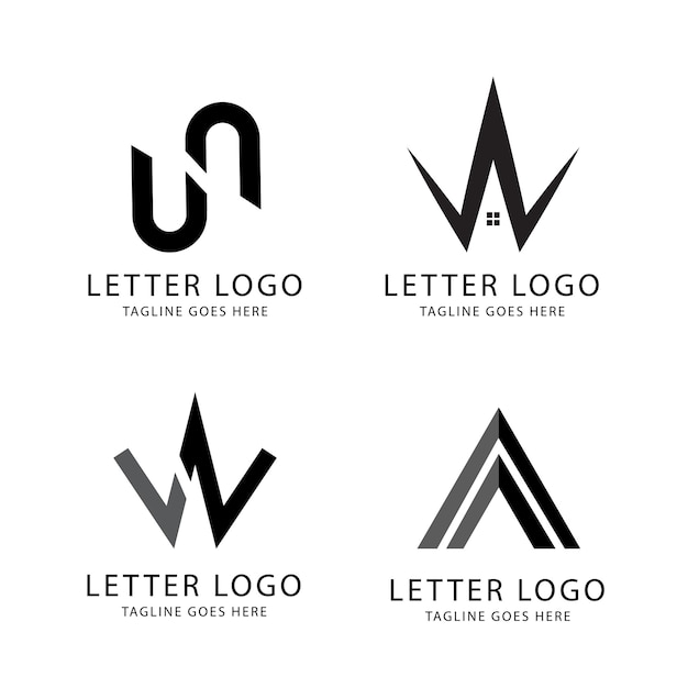 Striking Monochrome Letter Logos with Geometric Shapes and Angles ...