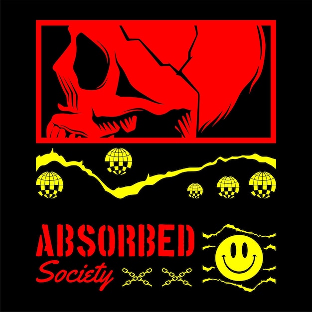 Ominous Skull Landscape with Cheerful Smiley Symbol | Jiffy Designs