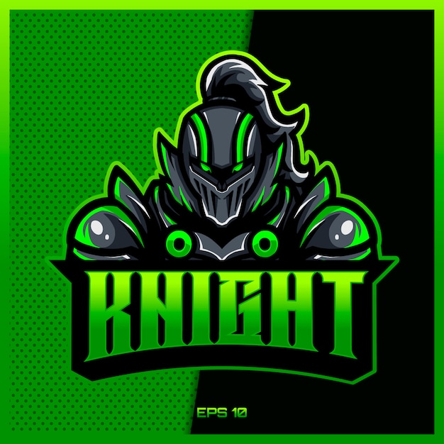 Fierce Knight Emblem in Striking Green and Black | Jiffy Designs