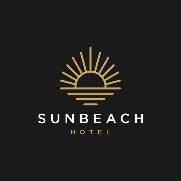 Elegant Sunset Emblem for Sunbeach Hotel | Jiffy Designs