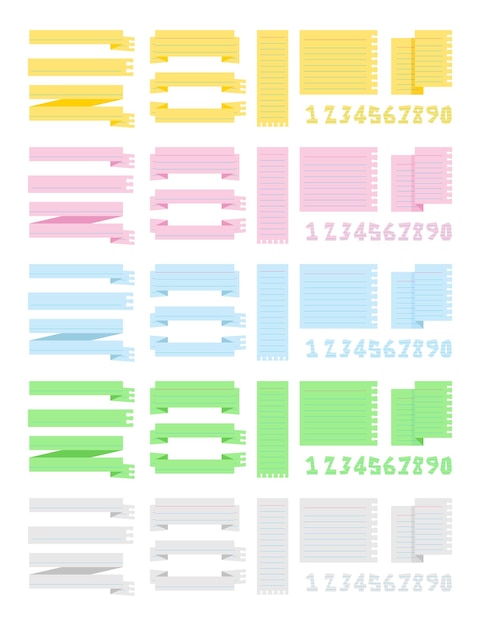 Vibrant Sticky Note Shapes and Numbers in Pastel Hues | Jiffy Designs