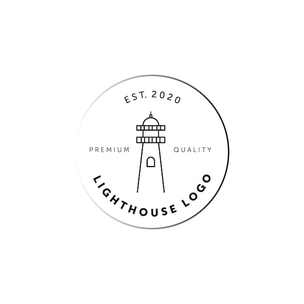 Elegant Lighthouse Logo Emblem with Premium Quality Seal | Jiffy Designs