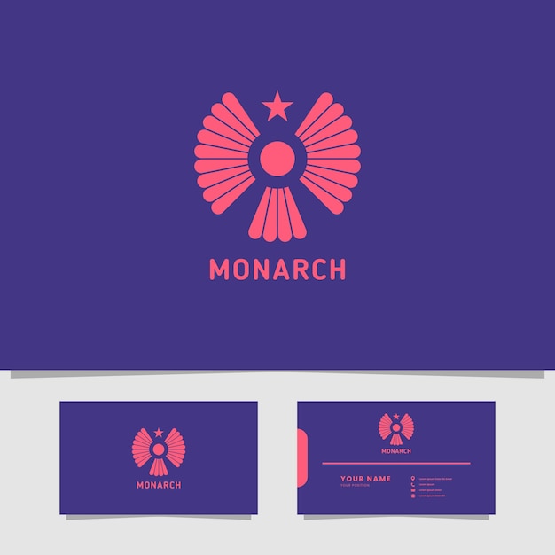 Elegant Winged Monarch Symbol on Purple Background | Jiffy Designs