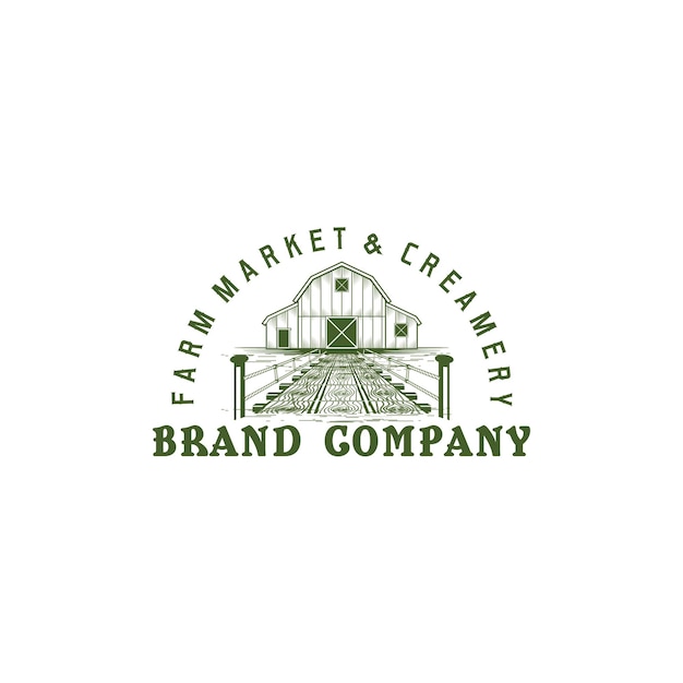 Rustic Farmhouse Market and Creamery Brand Logo | Jiffy Designs