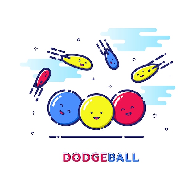 Vibrant Dodgeball Spheres Soaring Through the Air | Jiffy Designs