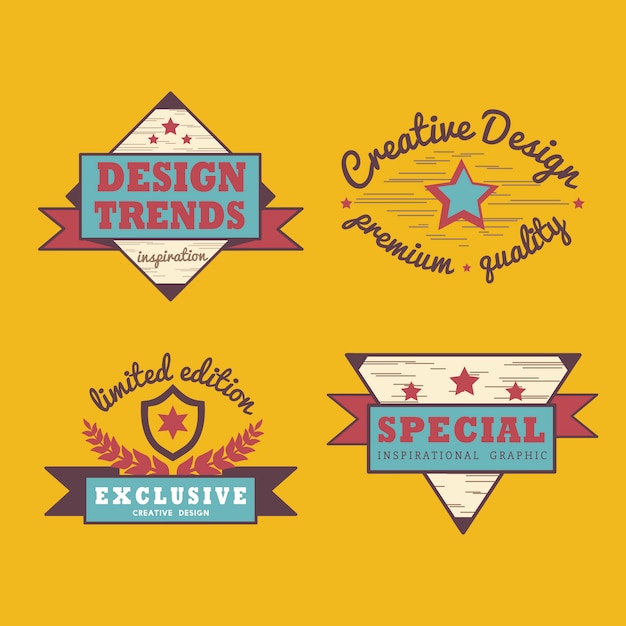 Vibrant Collection of Retro-Inspired Graphic Design Elements | Jiffy ...