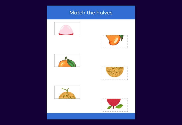 Vibrant Fruit Halves Match Game for Kids | Jiffy Designs