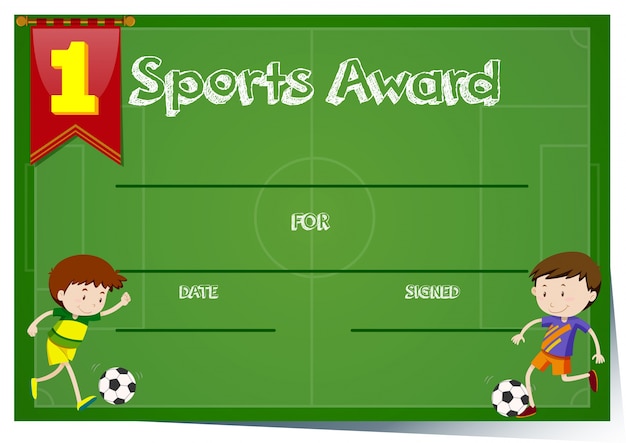 Vibrant Sports Award Certificate for Young Athletes | Jiffy Designs