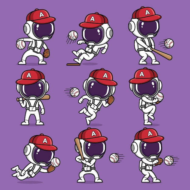 Playful Collection of Animated Baseball Player Mascots | Jiffy Designs