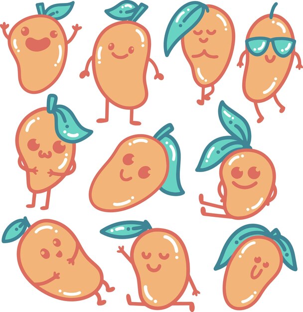 Charming Mango Mascot Collection with Diverse Personalities | Jiffy Designs