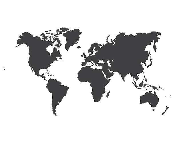 Detailed Silhouette of the Continents on a Global Map | Jiffy Designs