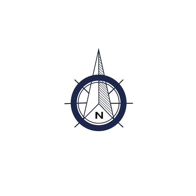 Nautical Compass Rose with Stylized North Indicator | Jiffy Designs