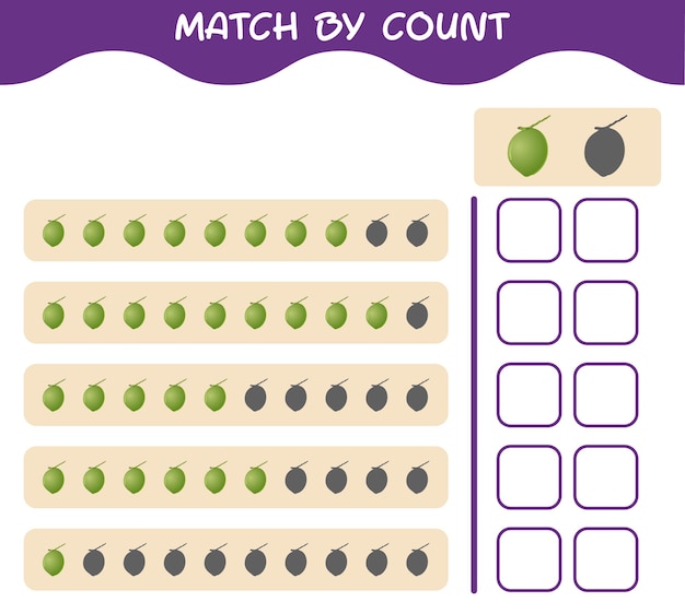 Matching Game: Count and Compare Olive Pairs | Jiffy Designs
