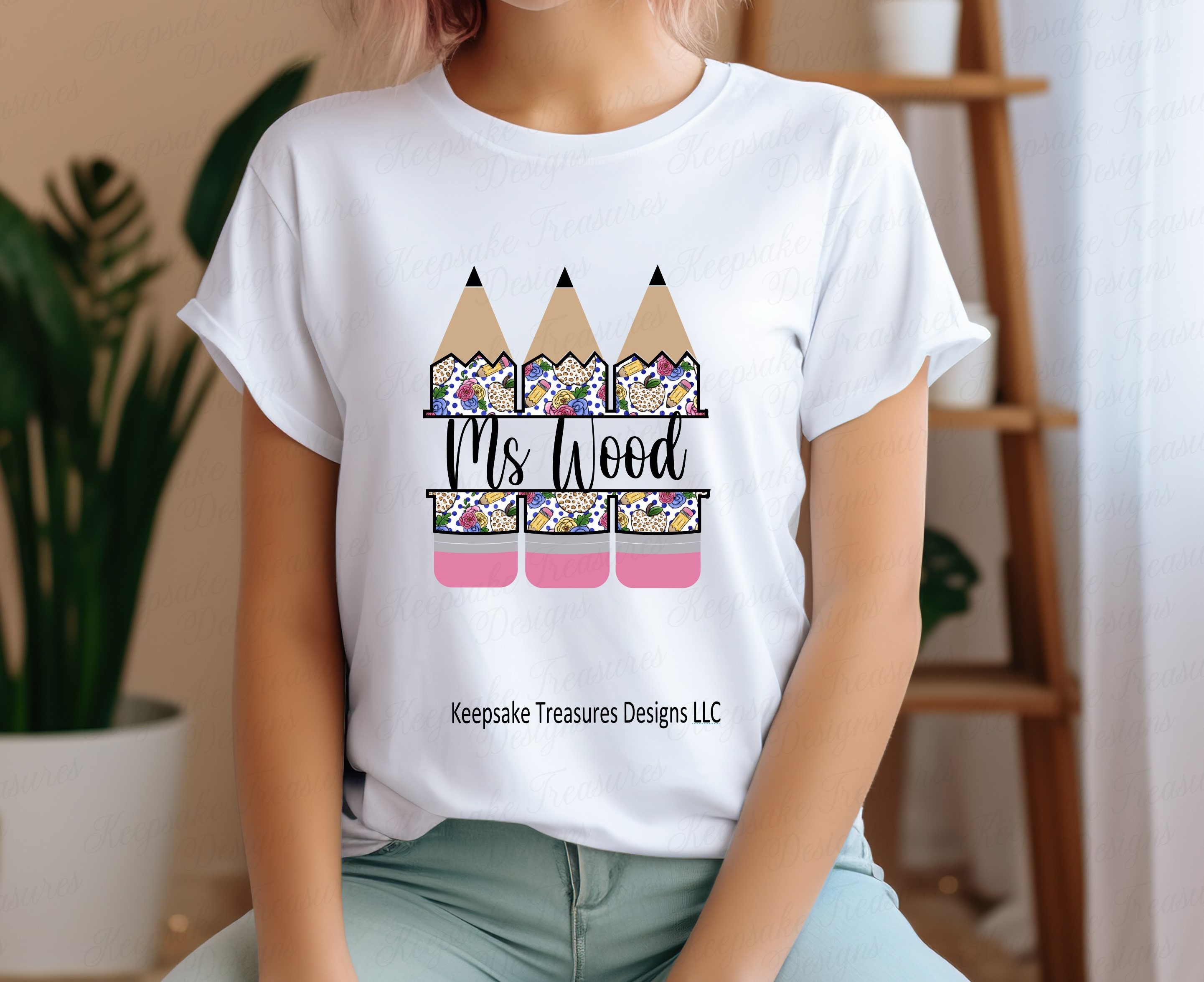 Whimsical Pencil Trio Adorned with Playful Patterns and Vibrant Hues ...