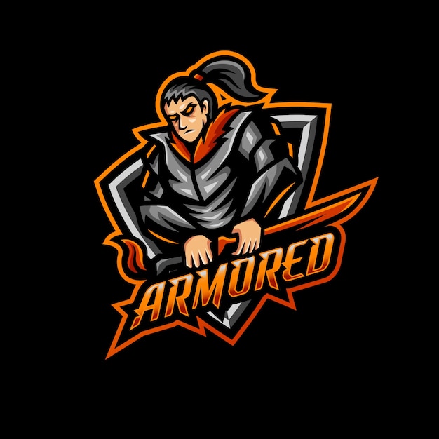 Armored Warrior Mascot Logo with Fierce Expression | Jiffy Designs