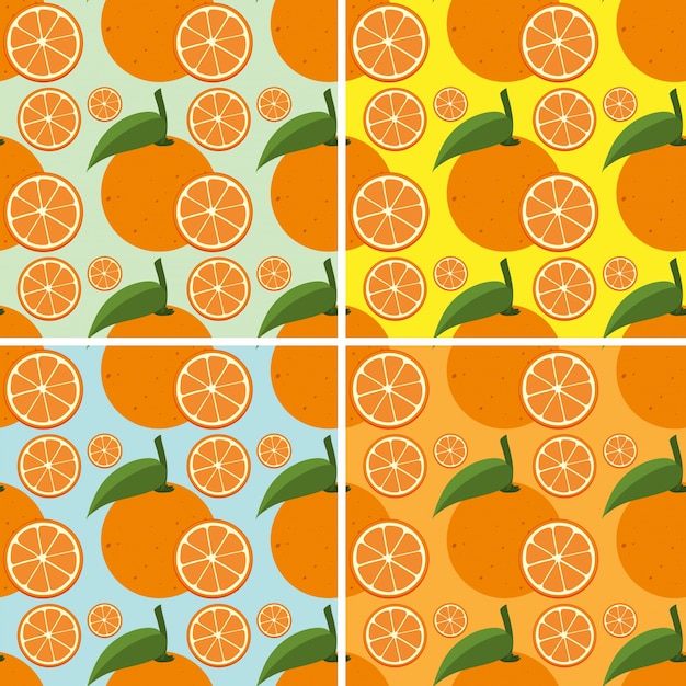 Vibrant Orange Slice Pattern with Leaves | Jiffy Designs