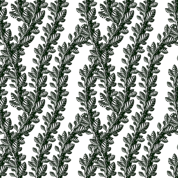 Elegant Botanical Foliage Pattern in Monochrome | Jiffy Designs