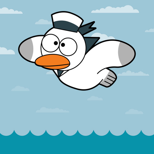 Seagull Flying Funny Cute Seagull Of A Cartoon Funny Seagull | Jiffy ...