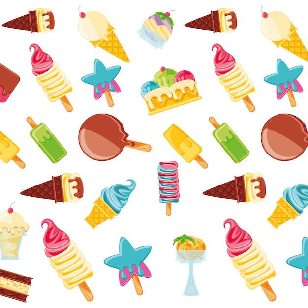 Vibrant Collection of Delightful Ice Cream and Dessert Illustrations ...