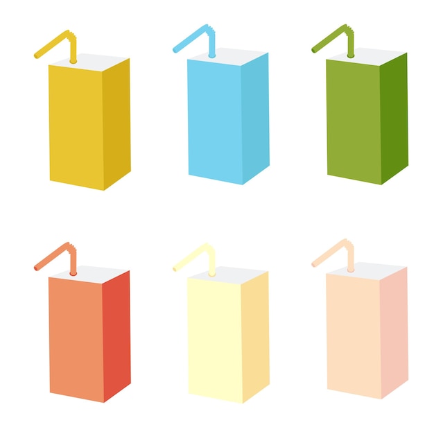 Colorful Juice Boxes with Straws - Simple Geometric Art | Jiffy Designs