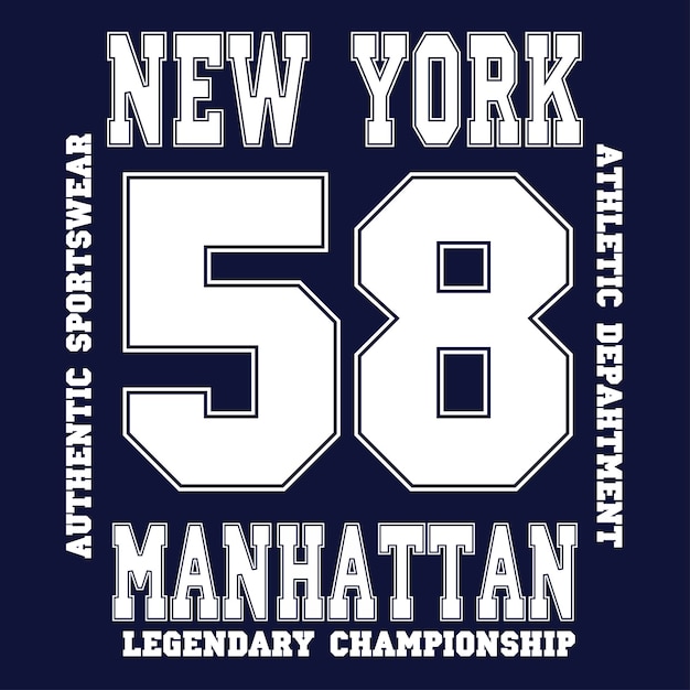 New York Manhattan Legendary Championship Athletic Sports Varsity ...