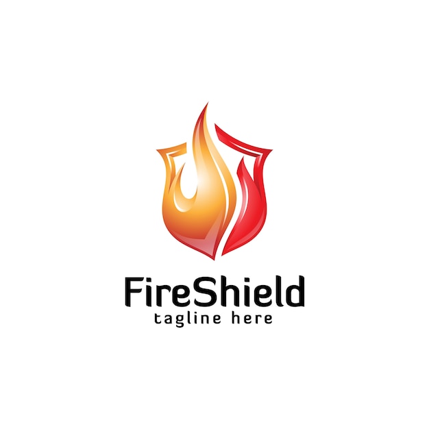 Fiery Shield Logo with Tagline 'Engine Here' | Jiffy Designs