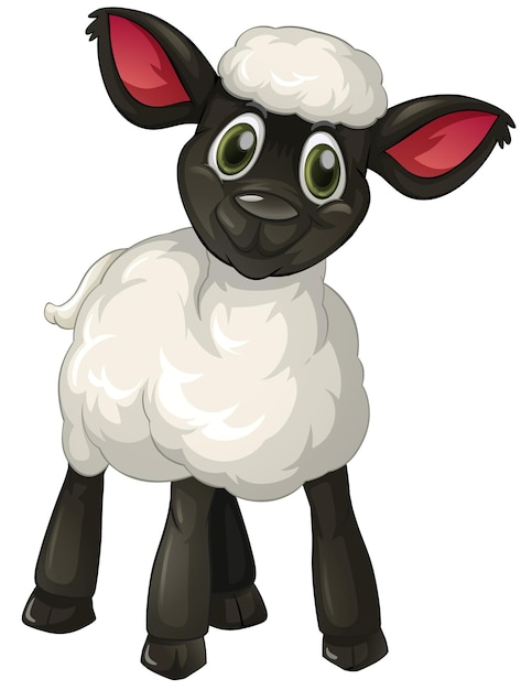 Adorable Cartoon Lamb with Big Eyes and Fluffy Wool | Jiffy Designs