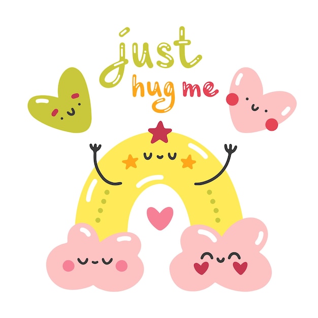 Adorable Hugging Stars and Clouds in Cheerful Cartoon Style | Jiffy Designs