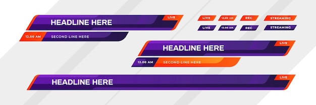 Vibrant Broadcast Banners with Dynamic Text Elements | Jiffy Designs