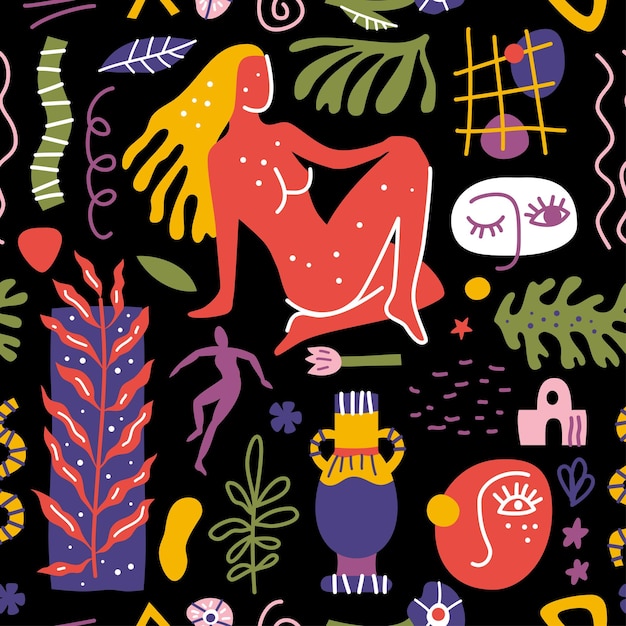 Vibrant Botanical Creatures in a Whimsical Nature Collage | Jiffy Designs