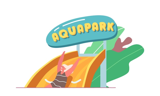 Colorful Aquapark Sign and Waterslide Illustration | Jiffy Designs
