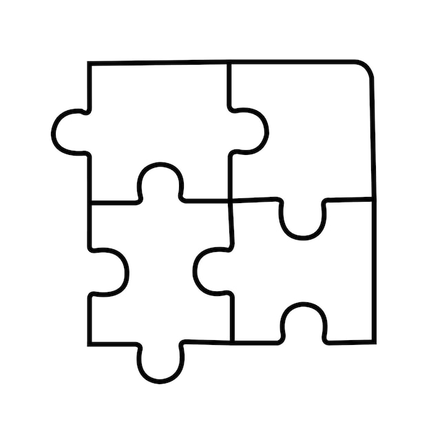 Minimalist Puzzle Piece Outline Design | Jiffy Designs