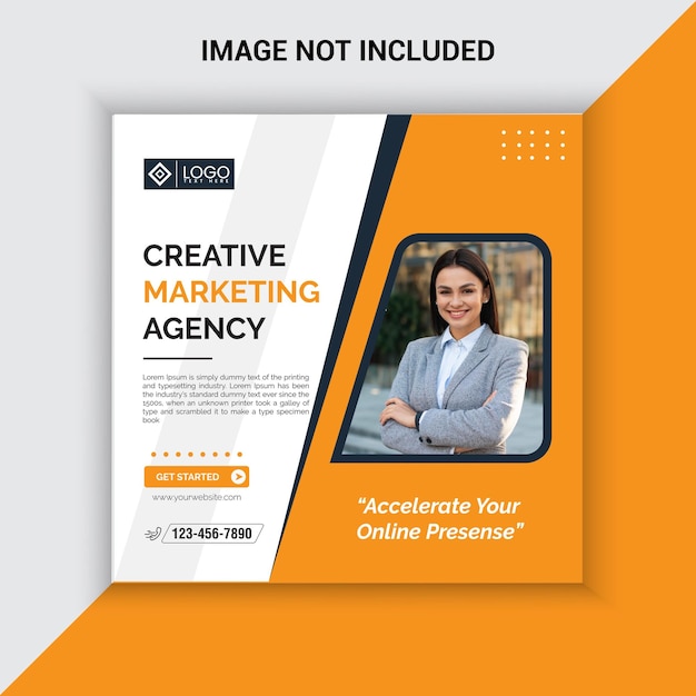 Vibrant Marketing Agency Flyer with Professional Woman | Jiffy Designs