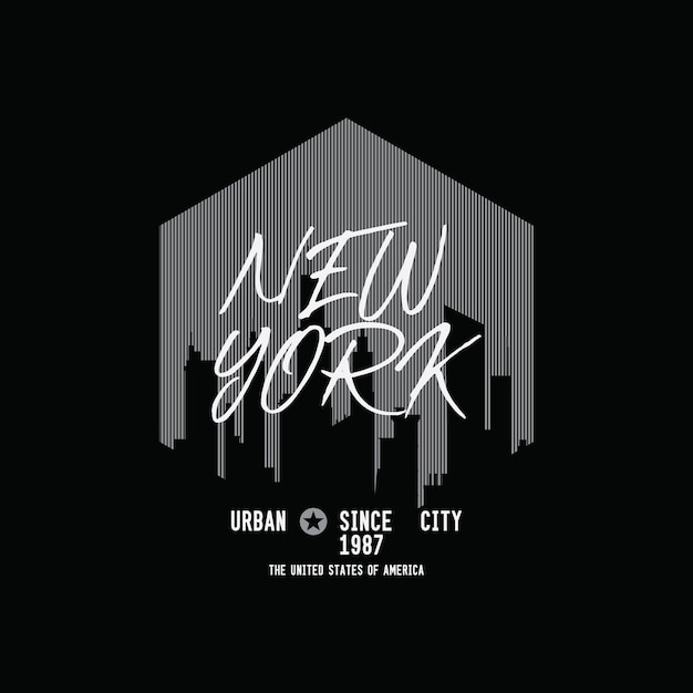 Gritty Urban Skyline with Vibrant 'New York' Typography | Jiffy Designs