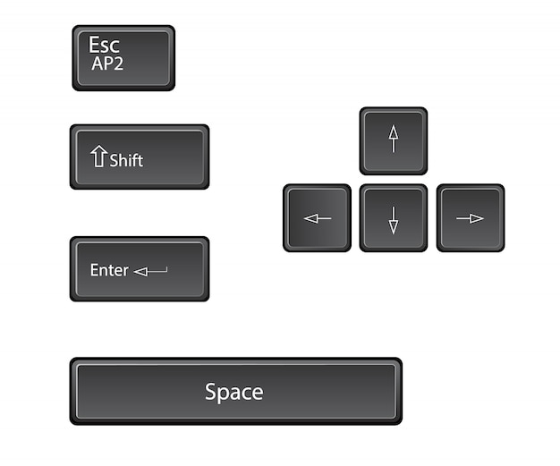Sleek Monochrome Computer Keyboard Key Icons Collection | Jiffy Designs
