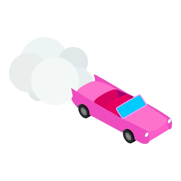 Vibrant Pink Cartoon Car Speeding Down the Road | Jiffy Designs