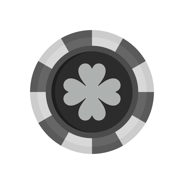 Stylized Monochrome Clover Emblem on Circular Pattern | Jiffy Designs