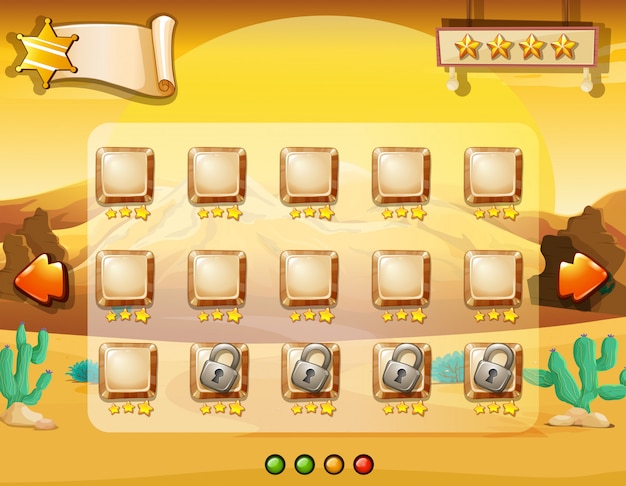 Vibrant Desert-Themed Game Interface with Customizable Frames | Jiffy Designs