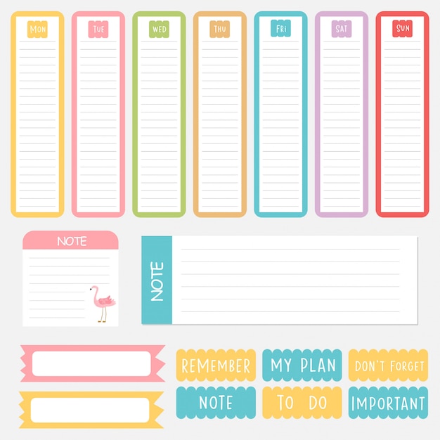 Vibrant Checklist Organizer with Colorful Boxes and Motivational Text ...