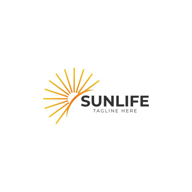 Radiant Sun Icon with Sleek 'Sunlife' Branding | Jiffy Designs