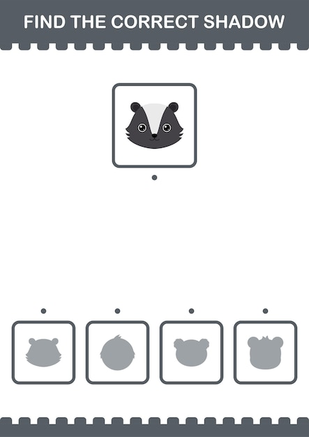 Adorable Raccoon Shadow Matching Game | Jiffy Designs