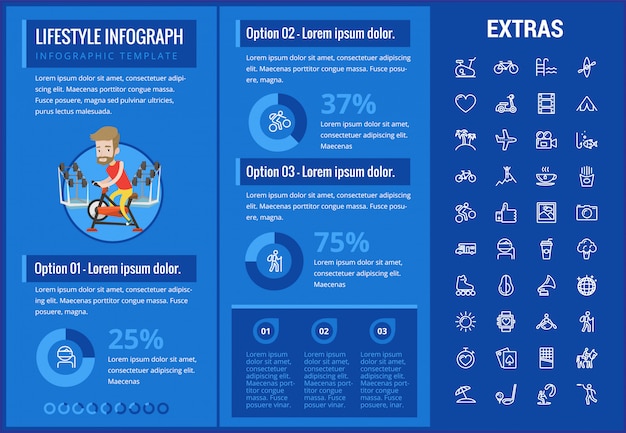Comprehensive Lifestyle Infographic with Detailed Icons | Jiffy Designs