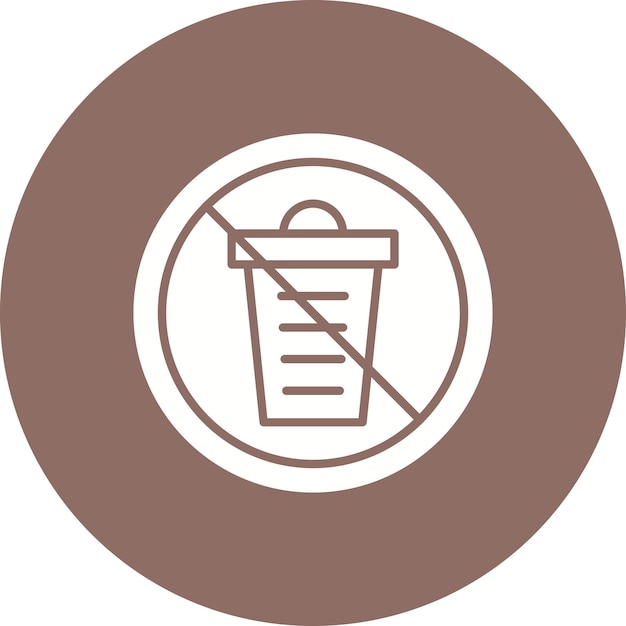 Minimalist No Trash Symbol in Neutral Tones | Jiffy Designs